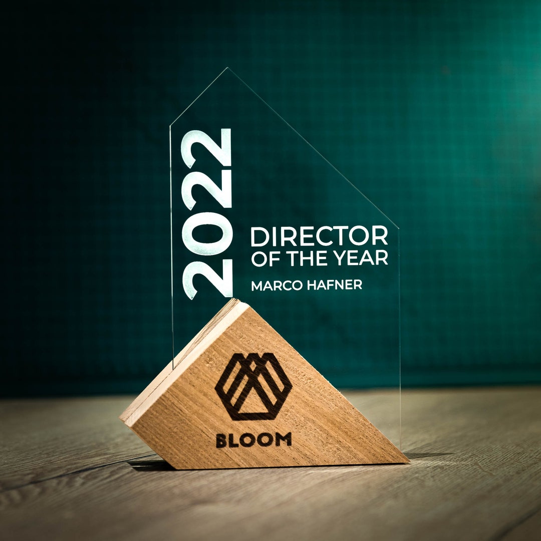 Personalised Wooden Eco Trophy Award MIZZEN Personalized - Etsy