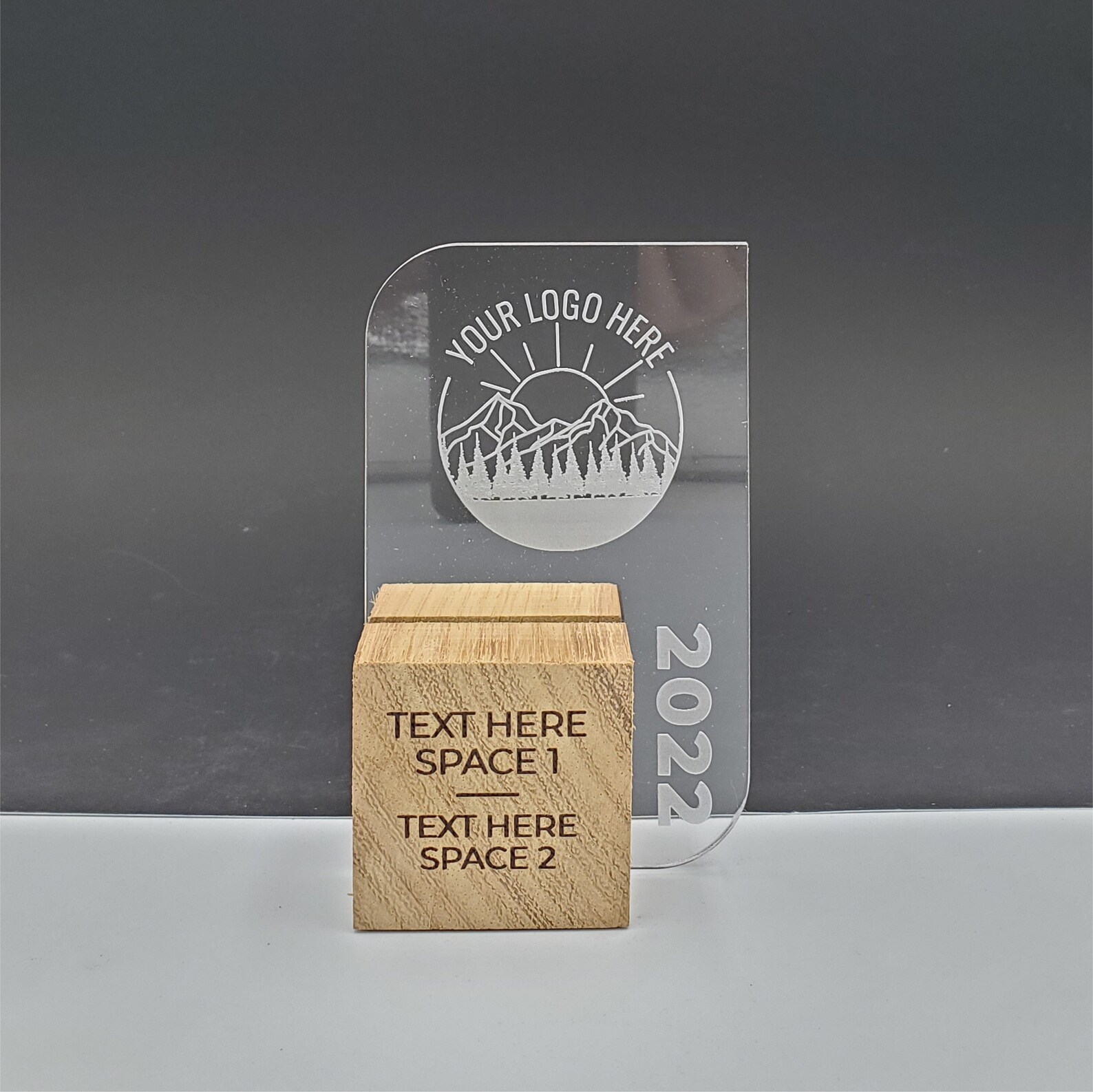 LEAF Personalised Wooden Acrylic Trophy Award Personalized - Etsy