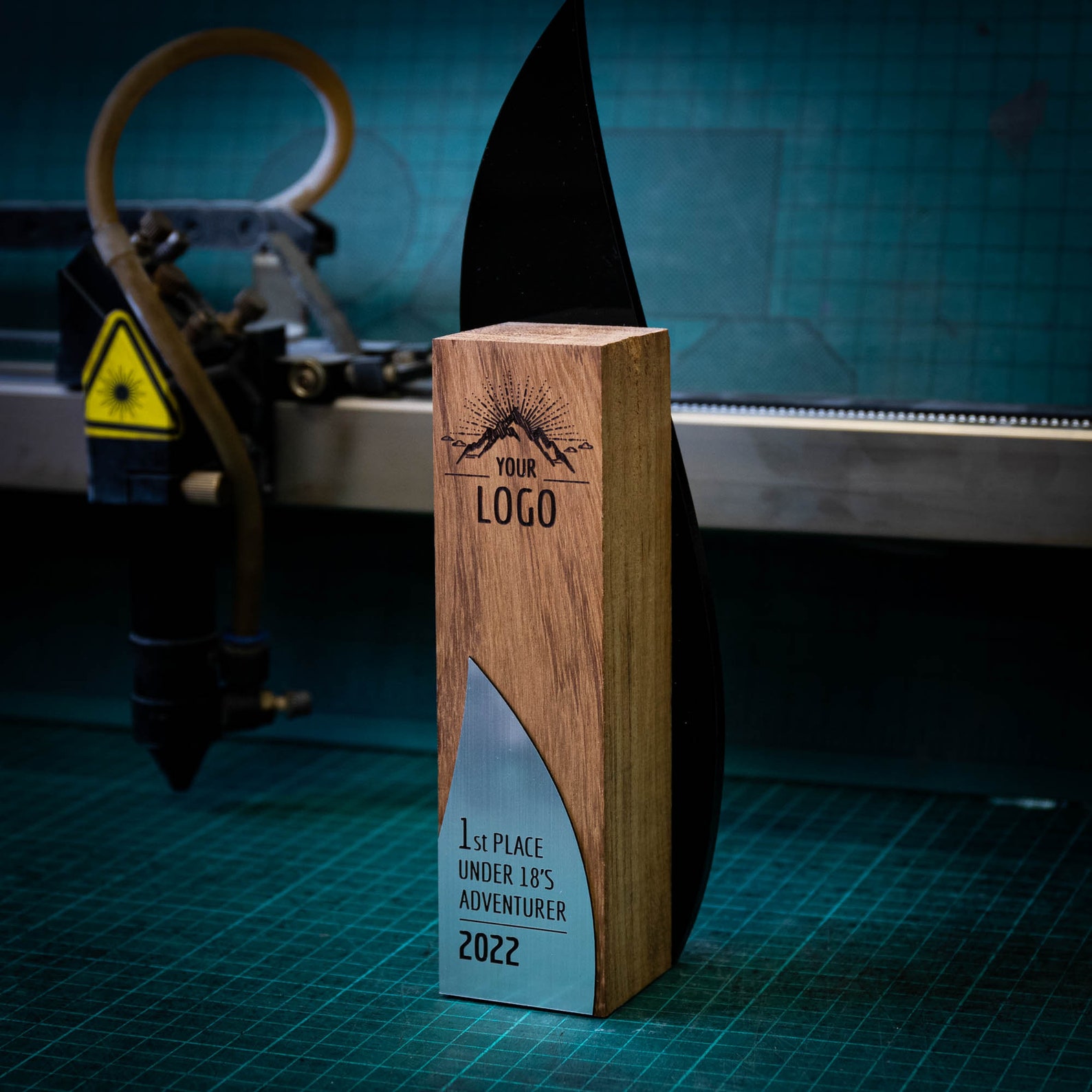 Personalised Wooden Trophy Flame Award Personalized Bespoke - Etsy