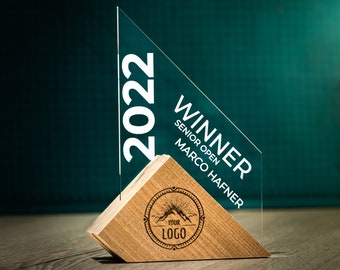 Personalised Wooden Eco Trophy Award MIZZEN Personalized Bespoke Design ...