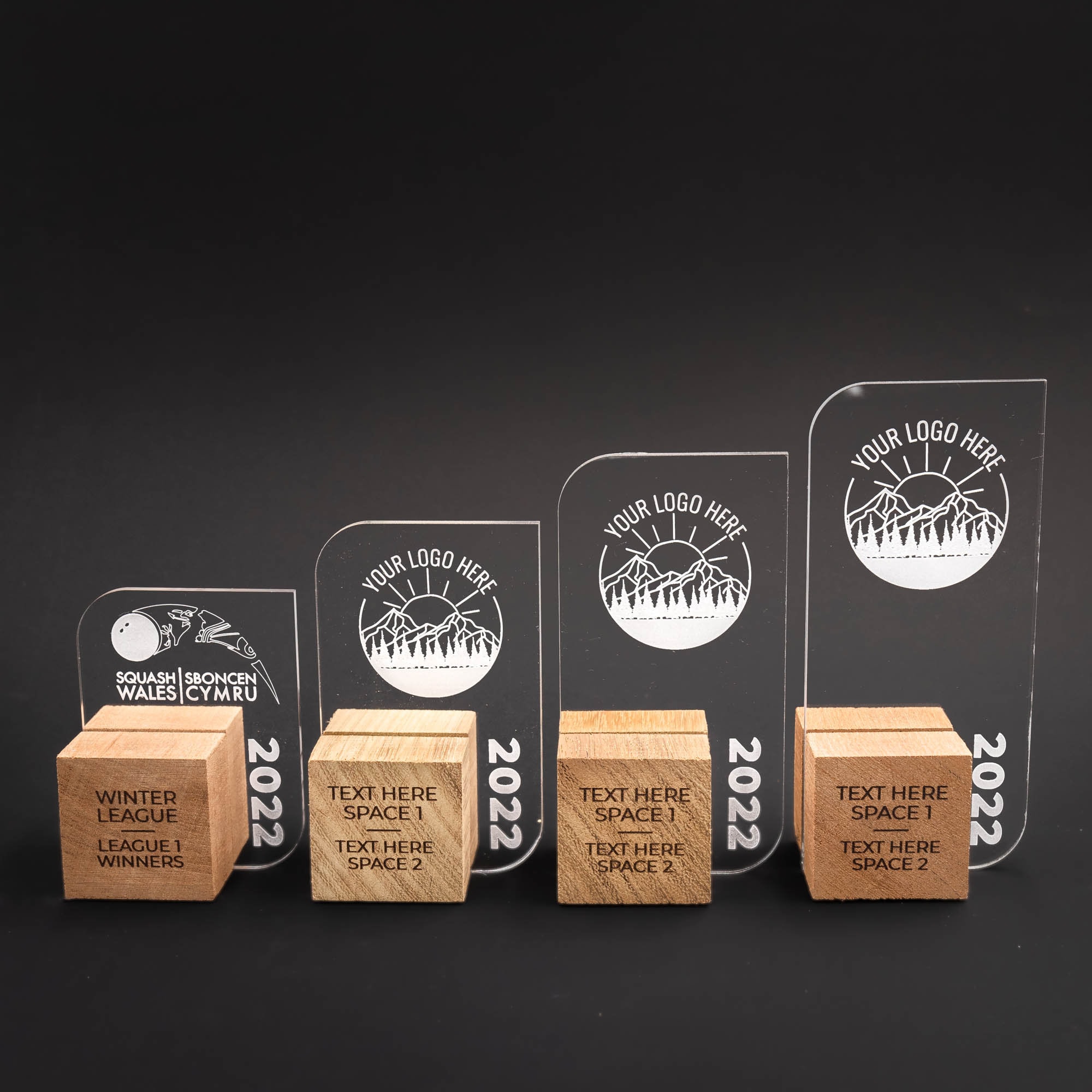 LEAF Personalised Wooden Acrylic Trophy Award Personalized - Etsy