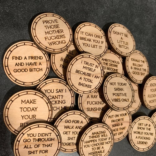 Badass Affirmation Token SVG Bundle Sweary Tokens 20 - Etsy