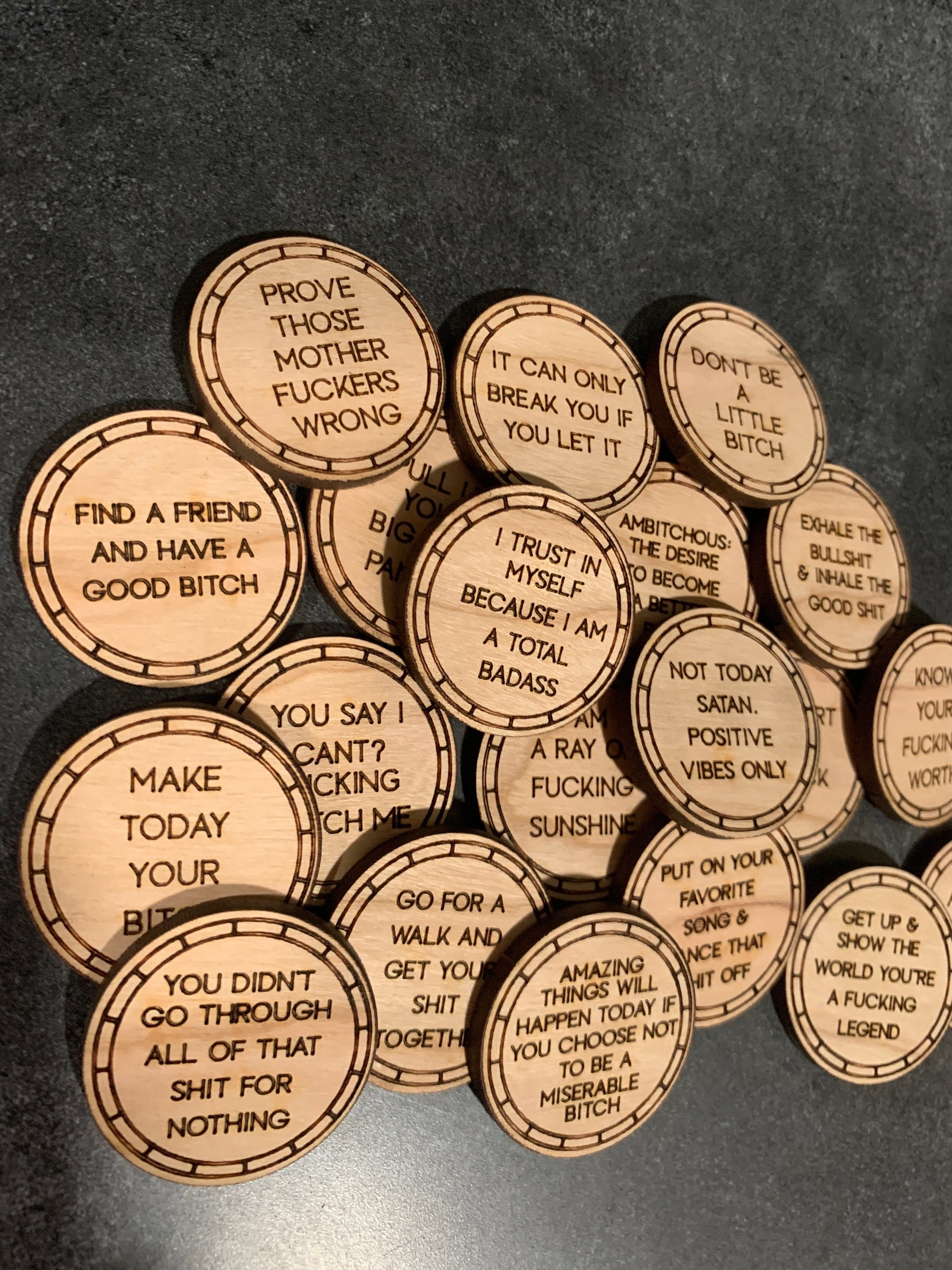 Badass Affirmation Token SVG Bundle Sweary Tokens 20 - Etsy UK