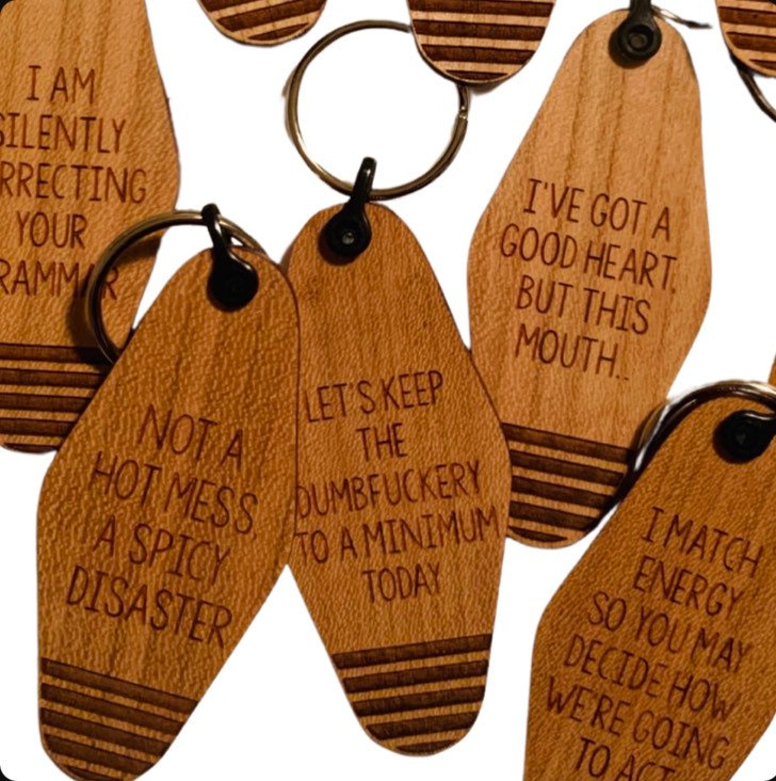 Snarky Keychain SVG File 15 Options Included Laser Cut - Etsy