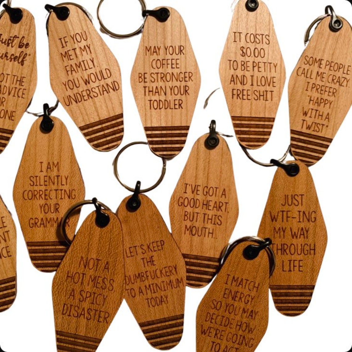 Snarky Keychain SVG File 15 Options Included Laser Cut - Etsy