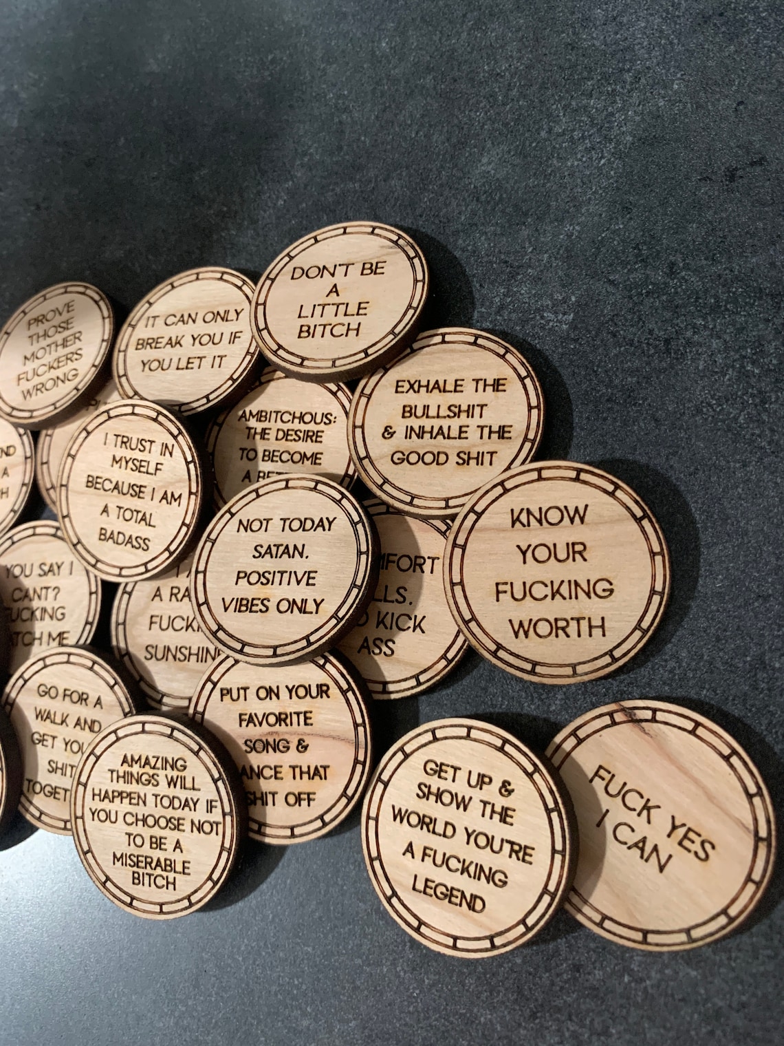 Badass Affirmation Token SVG Bundle Sweary Tokens 20 - Etsy