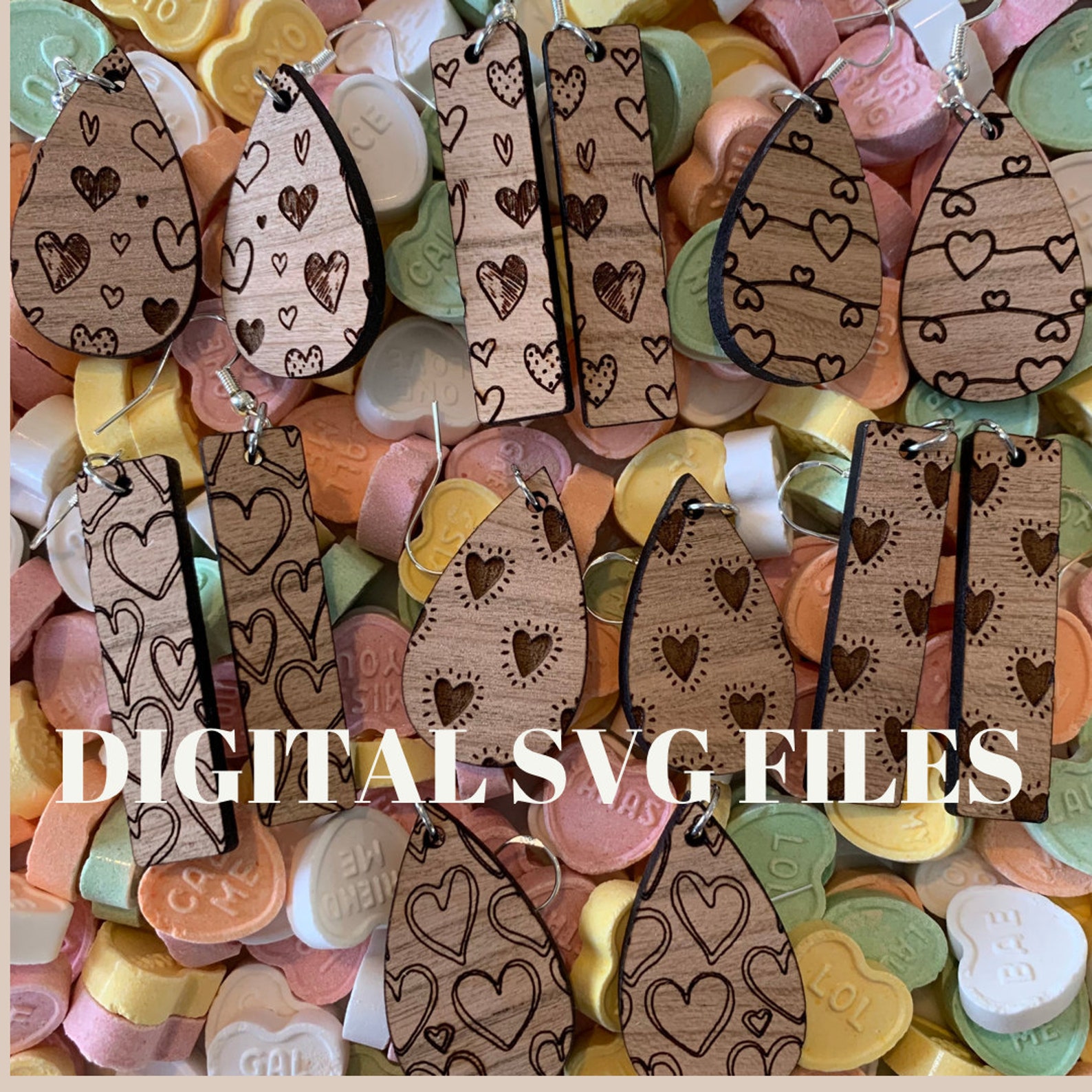 Heart Earring SVG Files | 7 Designs| Laser Cut Files | Glowforge Ready ...