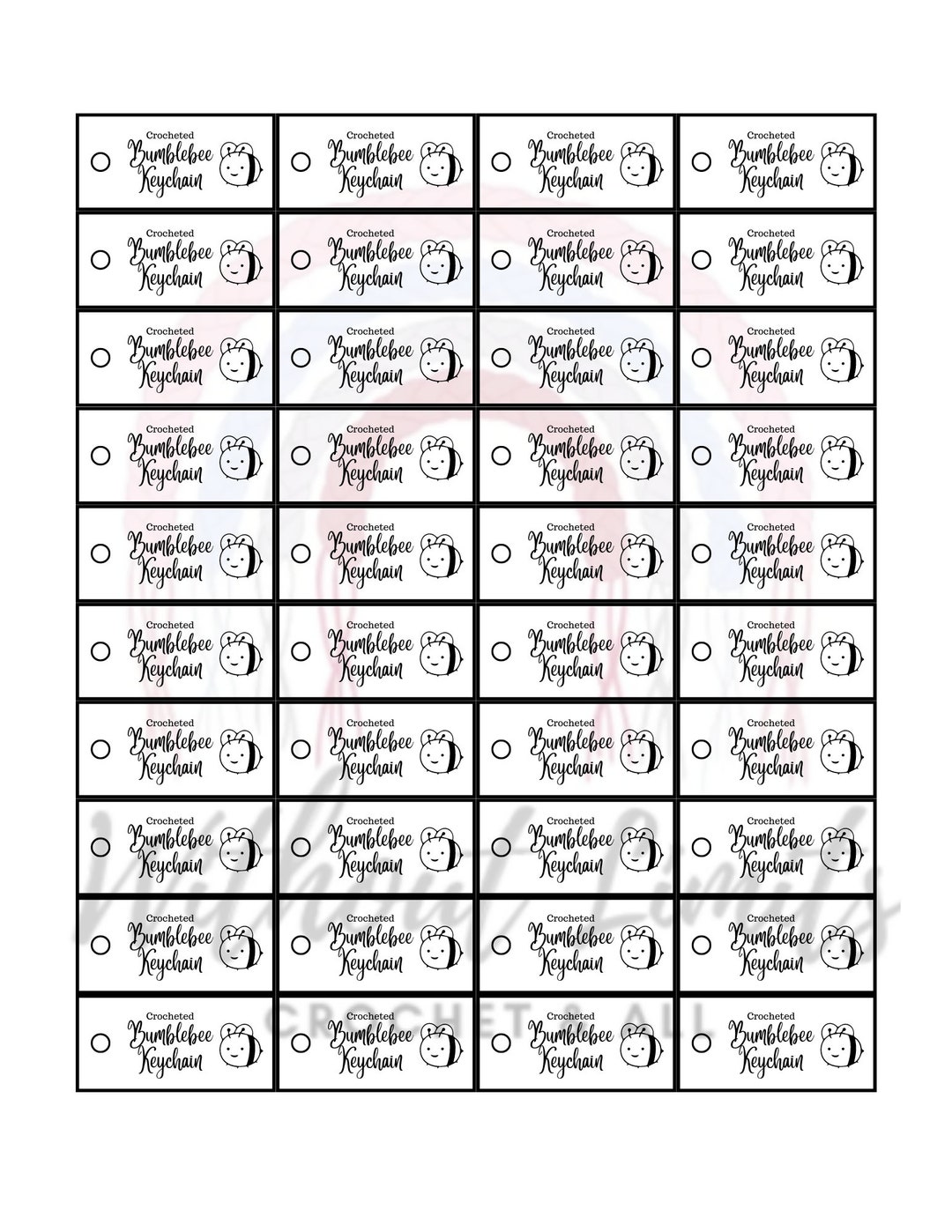 Crochet Keychain Tags Pdf Printables - Etsy