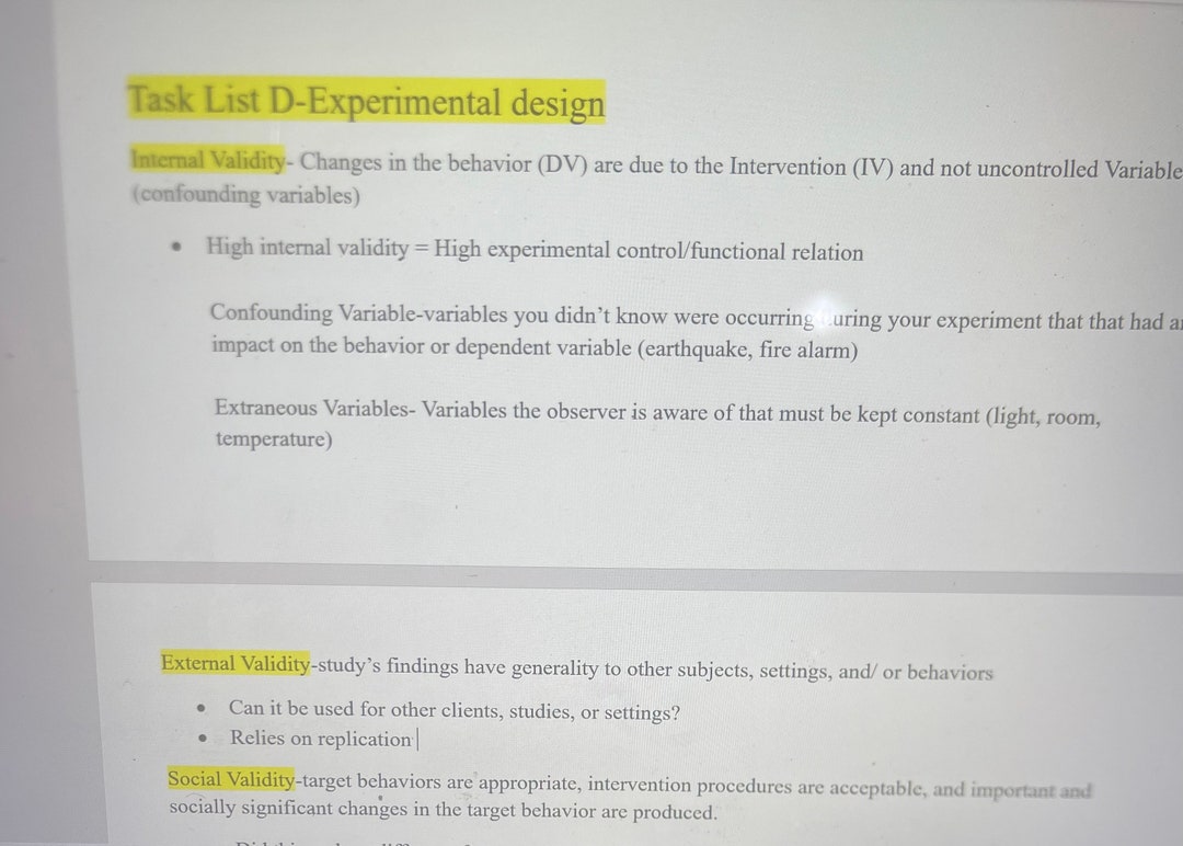 BCBA Exam Task List D: Experimental Design Cheat Sheet - Etsy