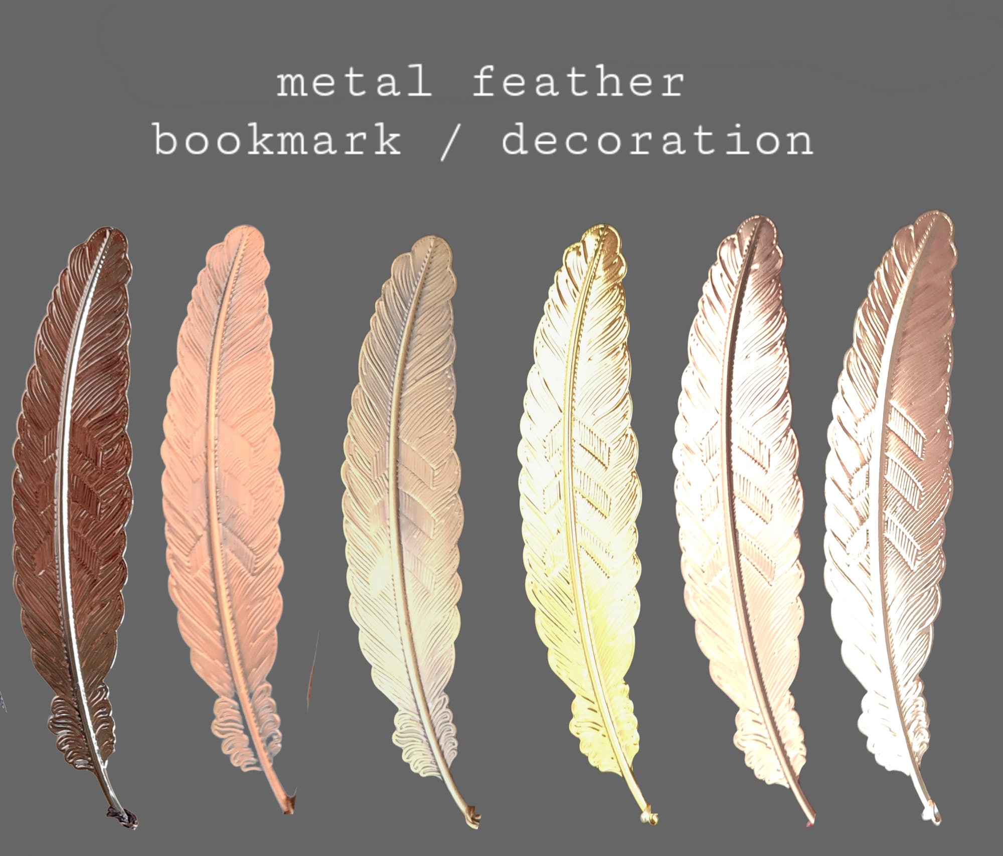Metal Feather Bookmark Metal Bookmark Book Lover Gift - Etsy UK