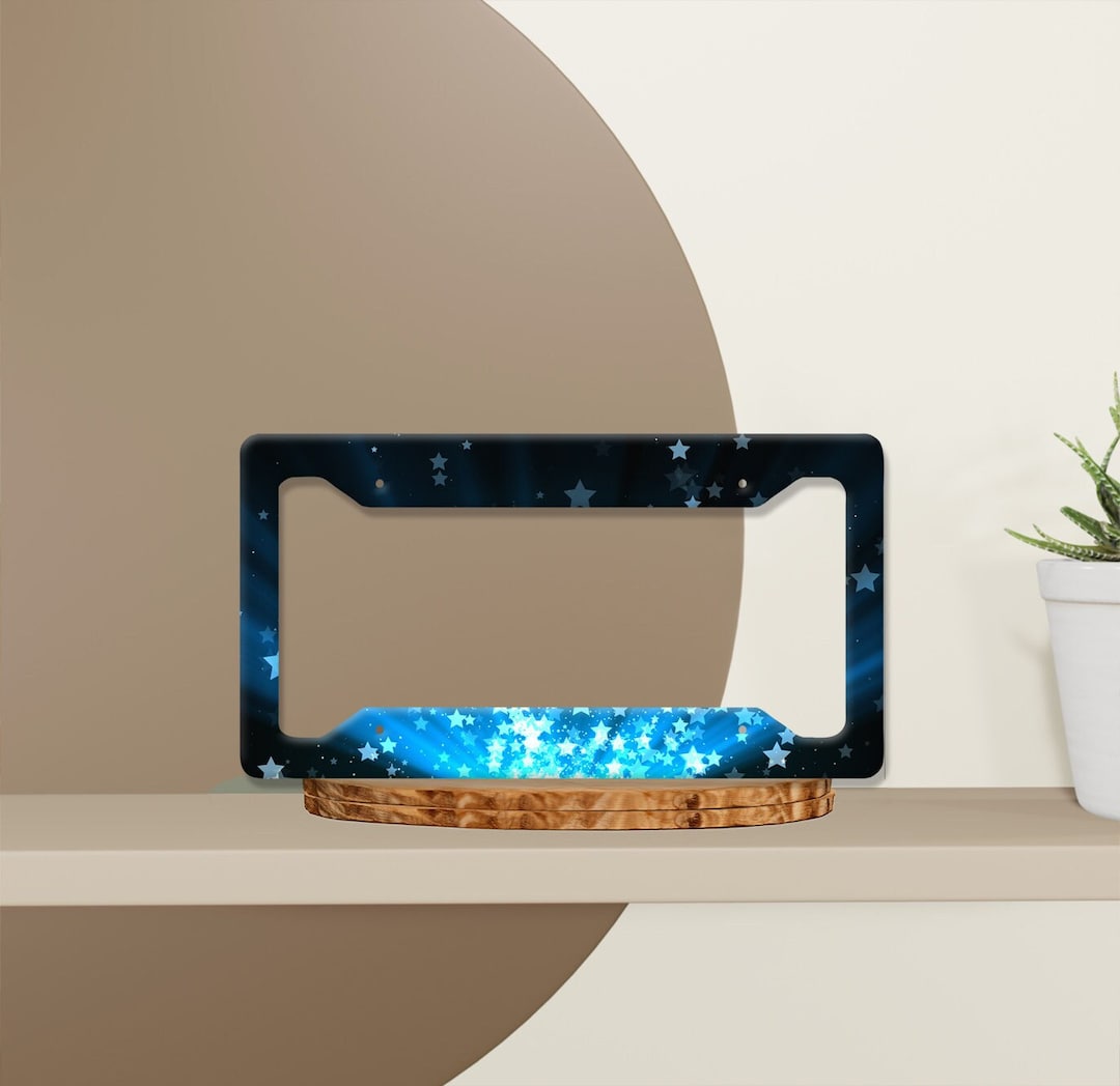 Star Sparkles License Plate Frame, Mystical Star Pattern Tag Holder ...