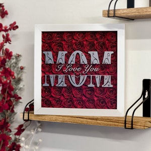 Personalized Shadow Box With Paper Roses for Mother's Day, Custom ...