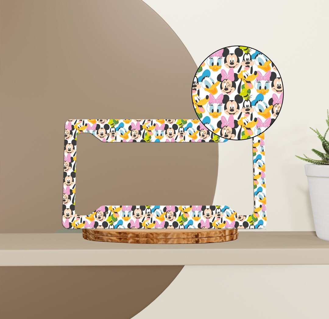 Mouse License Plate Frame, Animated Cartoon Character Print Vehicle ...