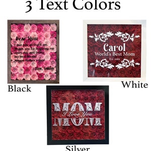 Personalized Shadow Box With Paper Roses for Mother's Day, Custom ...