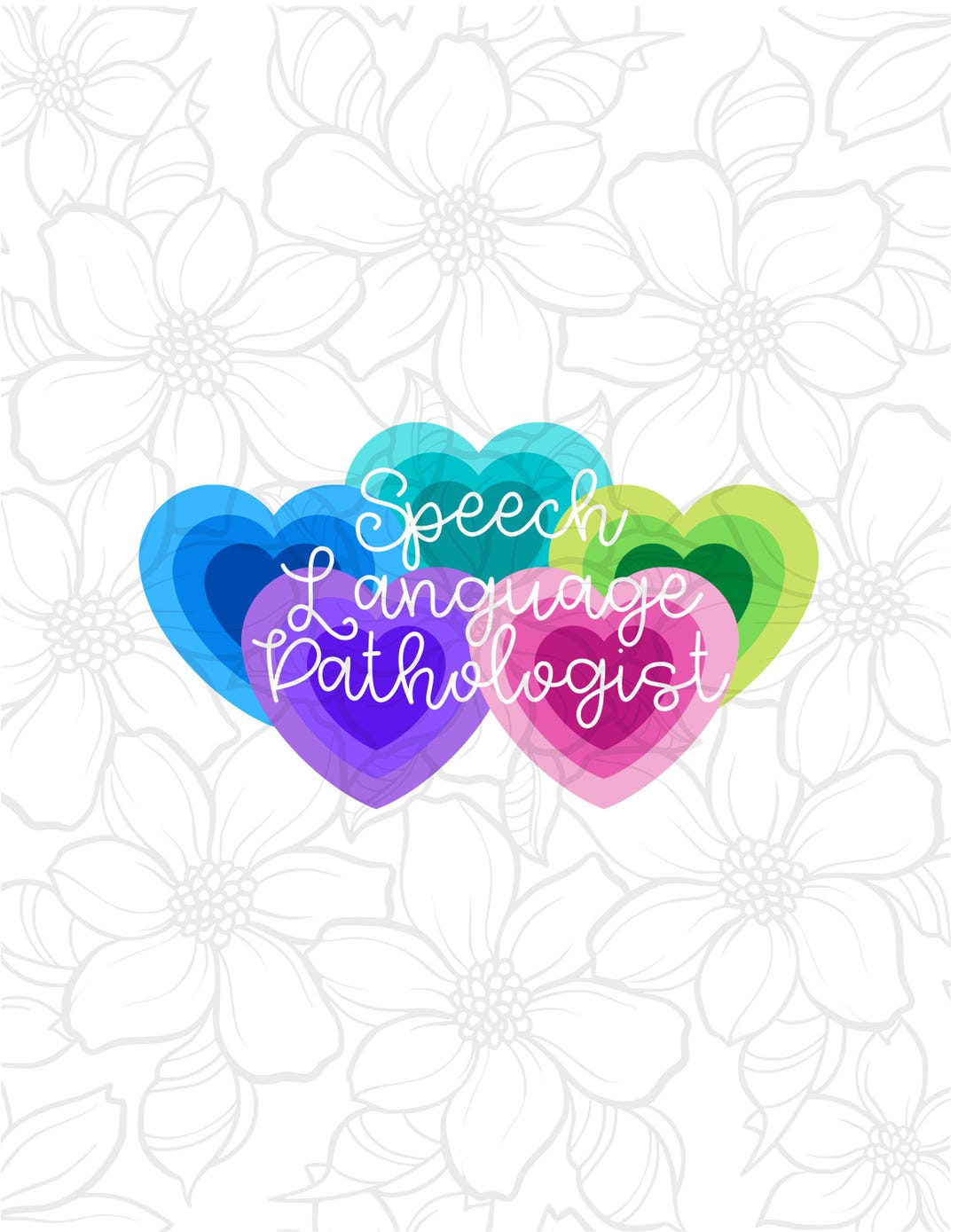 SLP Hearts PNG | Speech-language Pathologist Png | Retro Design ...