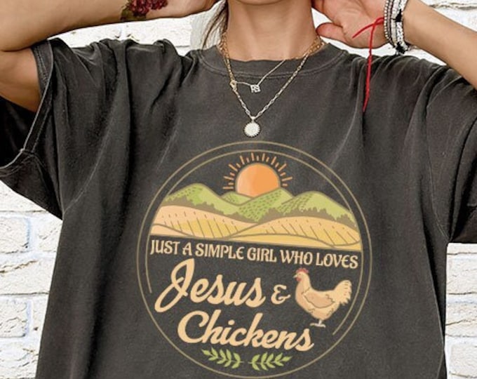 Jesus and Chickens T-shirt, Chicken Lover Shirt, Gift for Chicken Owner ...