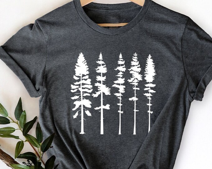 Tree Diagram T Shirt Gift for Outdoor Lover, Trees T Shirts, Forest Tee ...