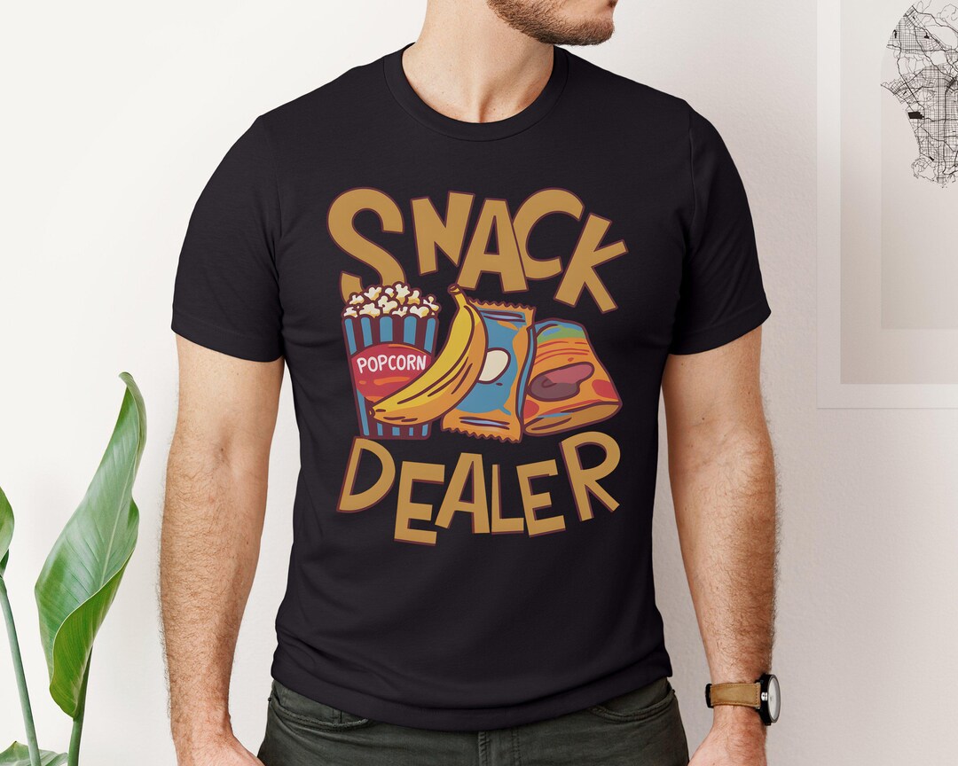 Snack Dealer Shirt, Funny Food Lover Graphic Tee, Cartoon Snack Time ...