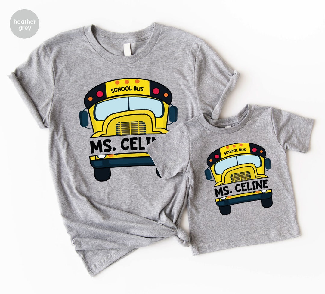 Custom School Bus Driver Shirt, Personalized Name School Bus Driver ...