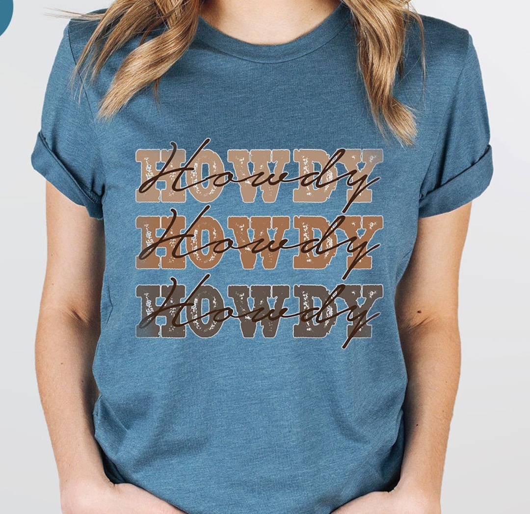 Vintage Howdy T-shirt, Cowboy Graphic Tees, Southern T Shirts, Retro ...