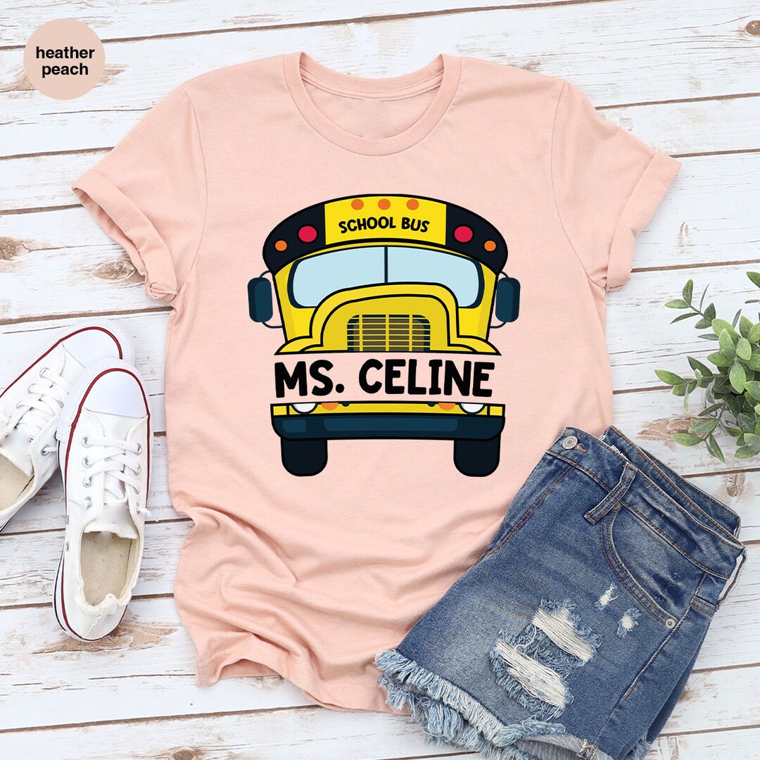 Custom School Bus Driver Shirt, Personalized Name School Bus Driver ...