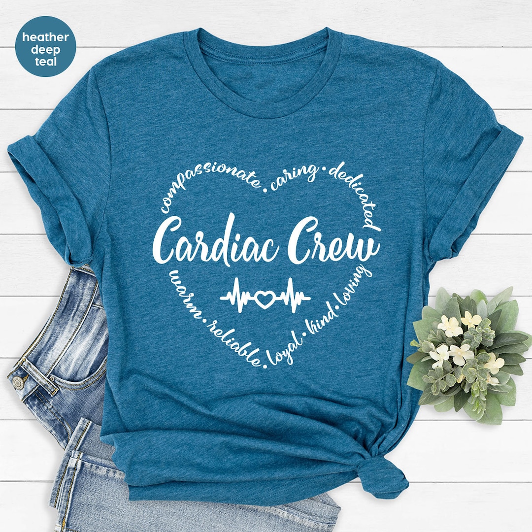 Cardiac Nurse Shirt, Cardiology Gifts, Cardiac Sonographer Outfit ...