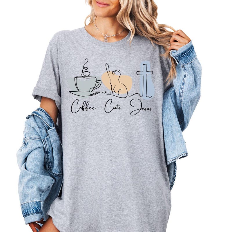 Jesus With Cats Tshirt - Etsy