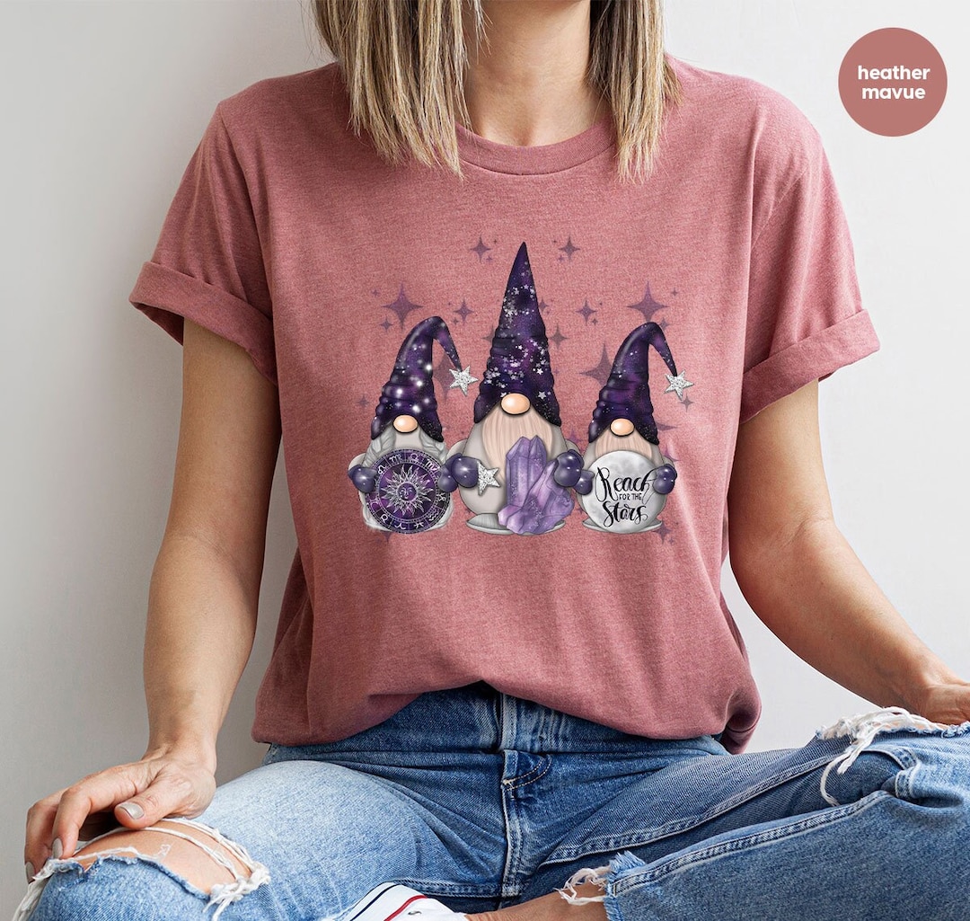 Cute Gnome Shirt, Gnome Gifts, Astrology Outfit, Crystals Graphic Tees ...