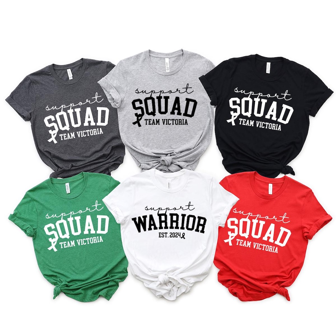 Cancer Support Squad Team Shirts, Breast Cancer Fighter Gifts, Custom ...