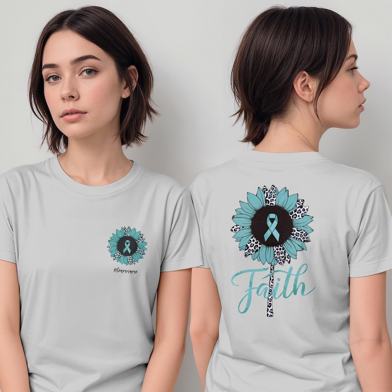 Personalized Cancer Support Tem Shirt, Personalized Sunflower Faith ...