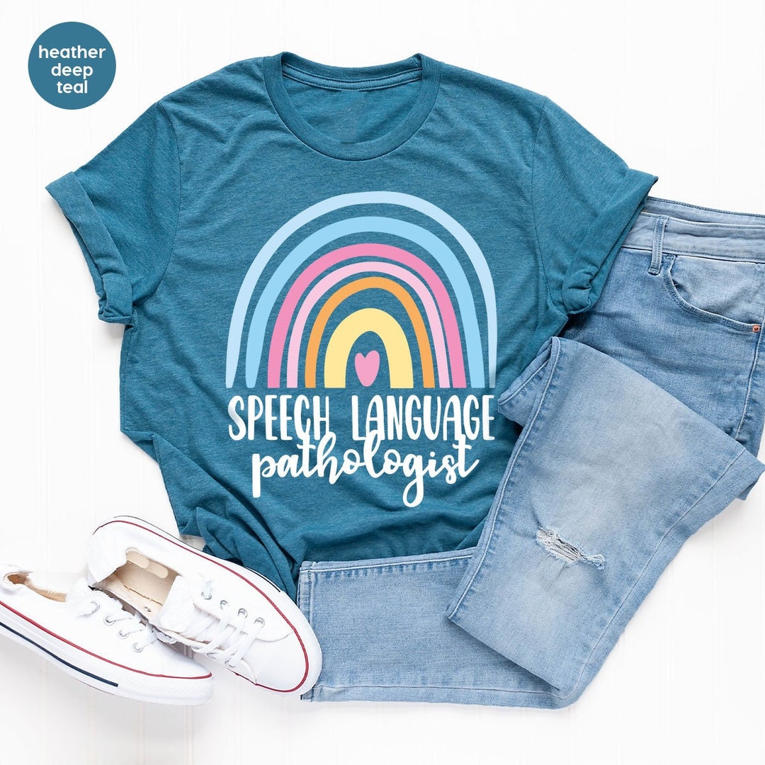 Speech Pathologist Rainbow T-shirts, Speech Therapy Vneck Tshirt ...