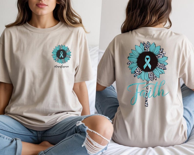 Personalized Cancer Support Tem Shirt, Personalized Sunflower Faith ...