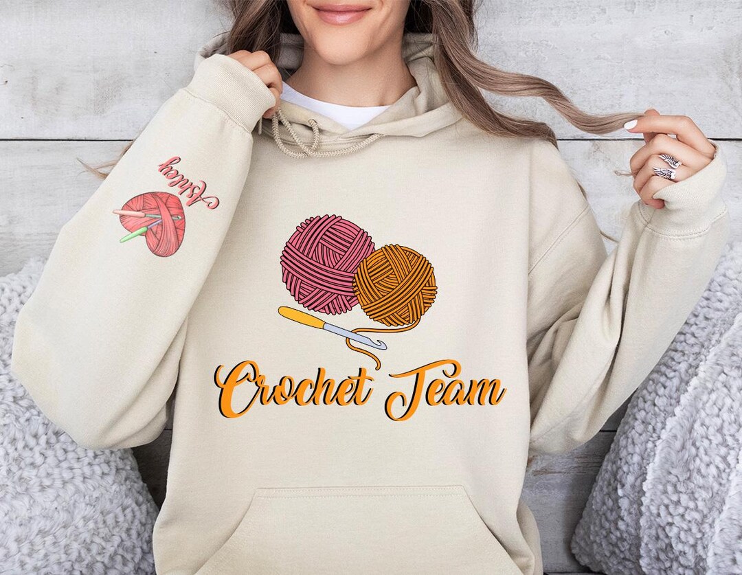 Custom Crochet Team Sweatshirt, Personalized Crochet Longsleeve ...
