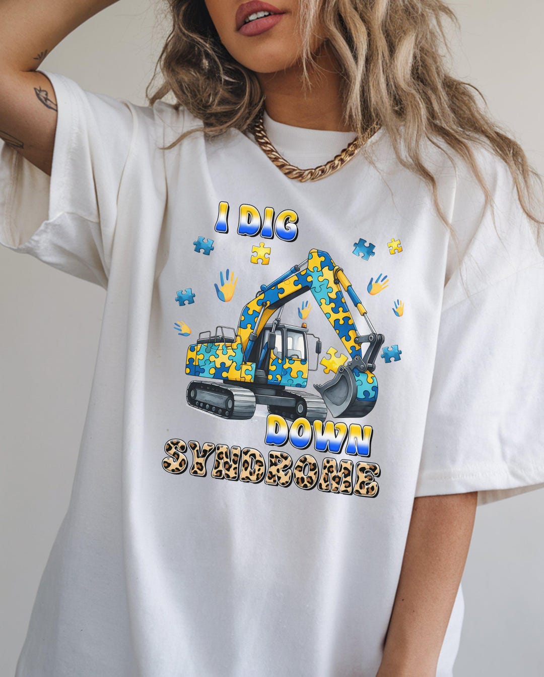 I Dig Down Syndrome Shirt, Puzzle Piece Graphic Tee for Awareness ...
