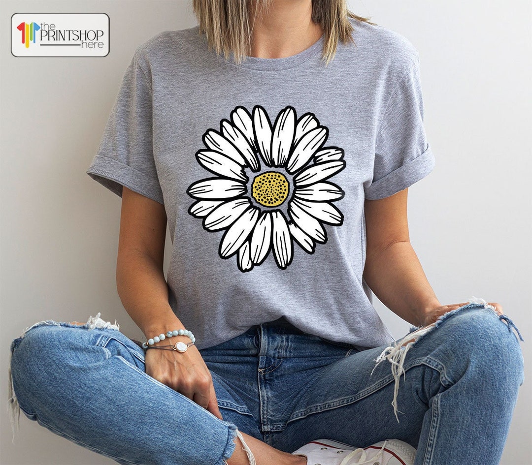 Flowers Shirt, Daisy Graphic Tees, Floral Shirts for Women, Spring T ...