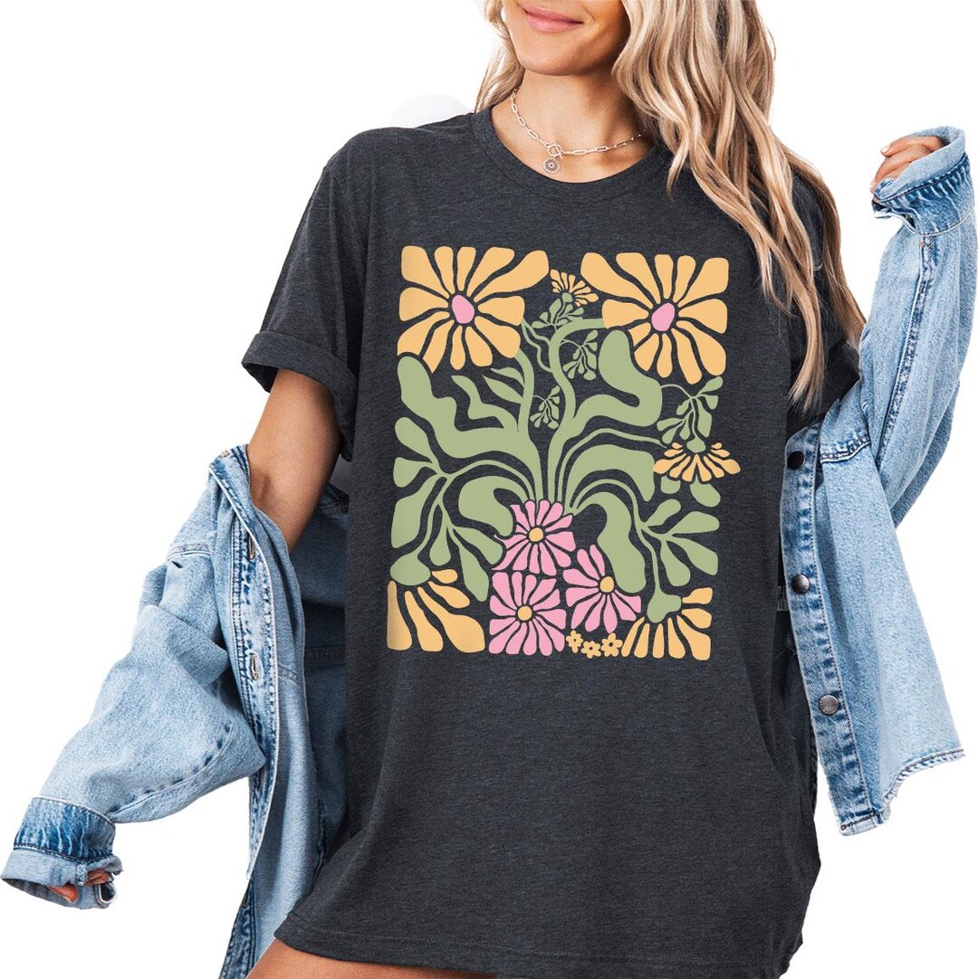 Boho Wildflowers Cottagecore Shirt, Plant Graphic Shirts, Floral Shirt ...