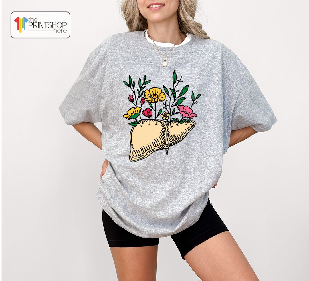 Floral Liver Shirt, Liver T-shirt, Hepatology T-shirt, Hepatologist ...