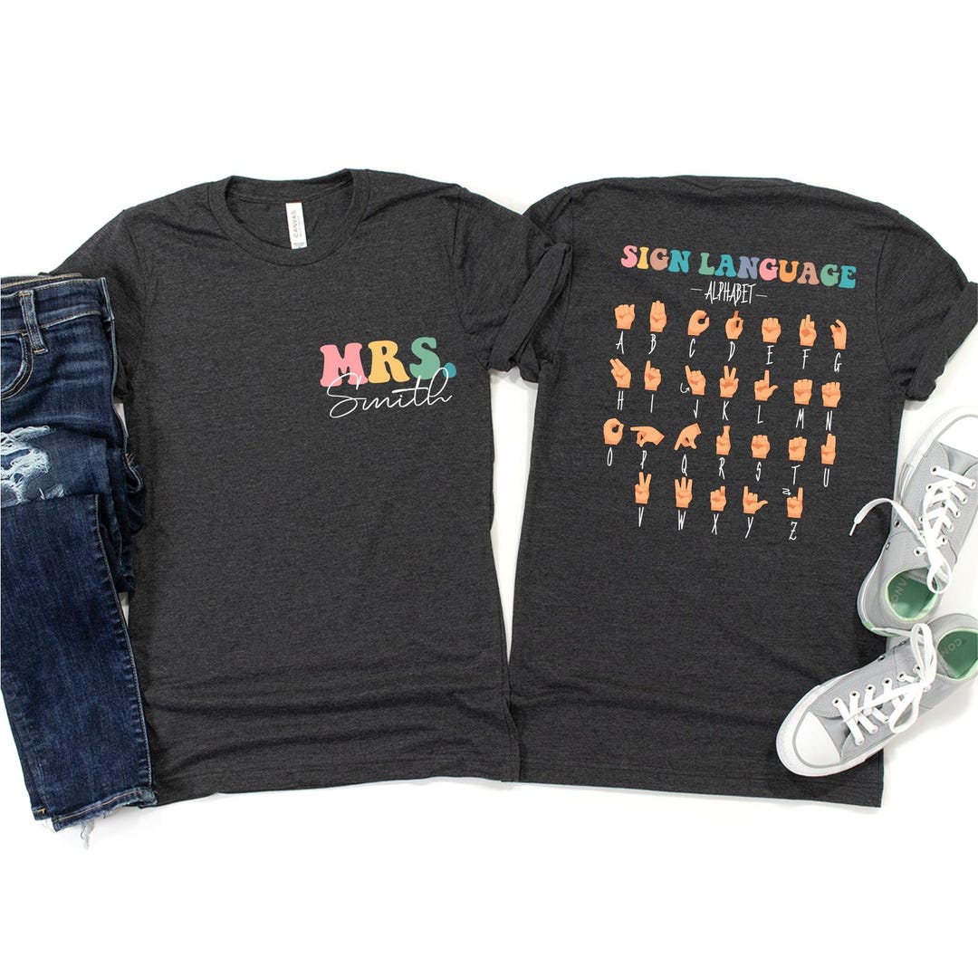 Personalized Sign Language Shirt, Custom Name Sign Language Shirt, ASL ...
