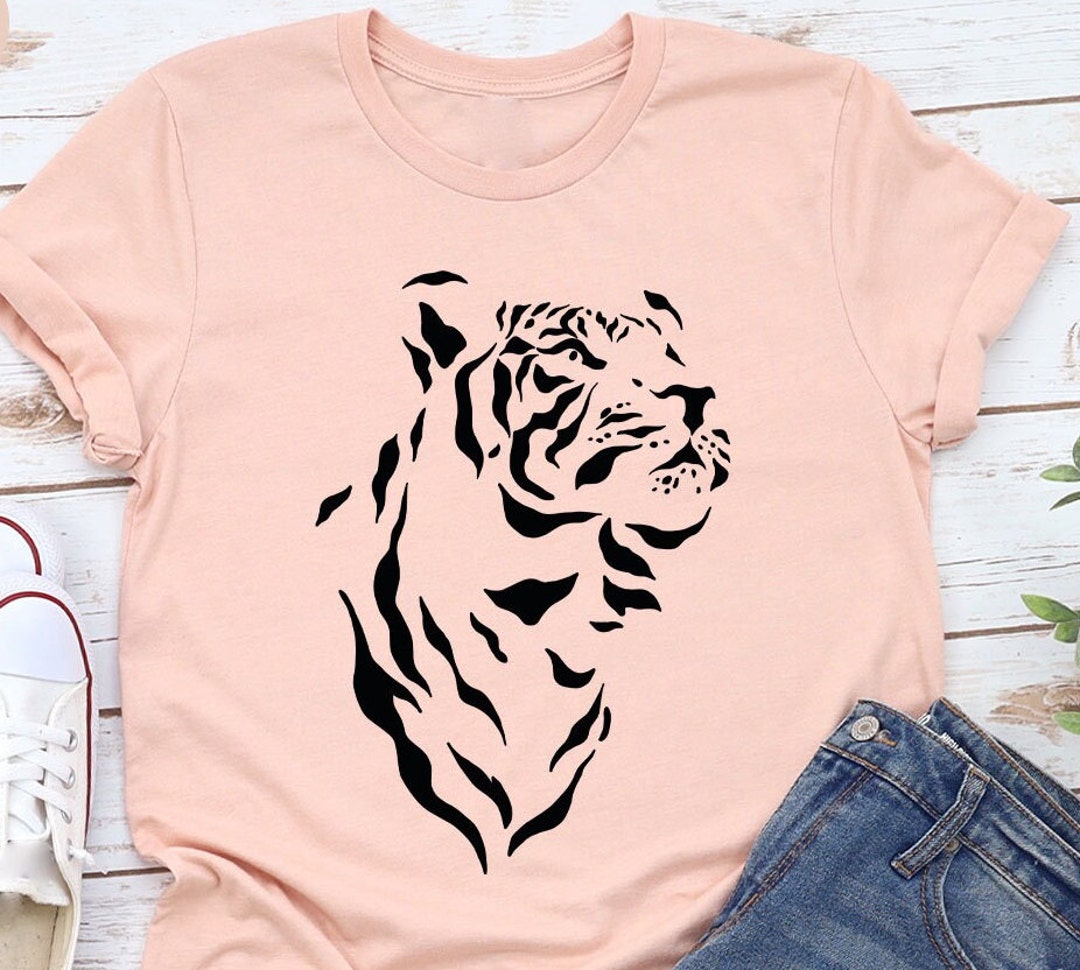 Tiger Shirt, Wild T-shirt, Gift for Her, Tiger Graphic Tees, Tiger Face ...