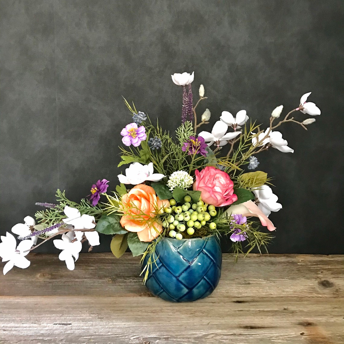 High-End Designer Floral Arrangement Flowers That Look Real | Etsy