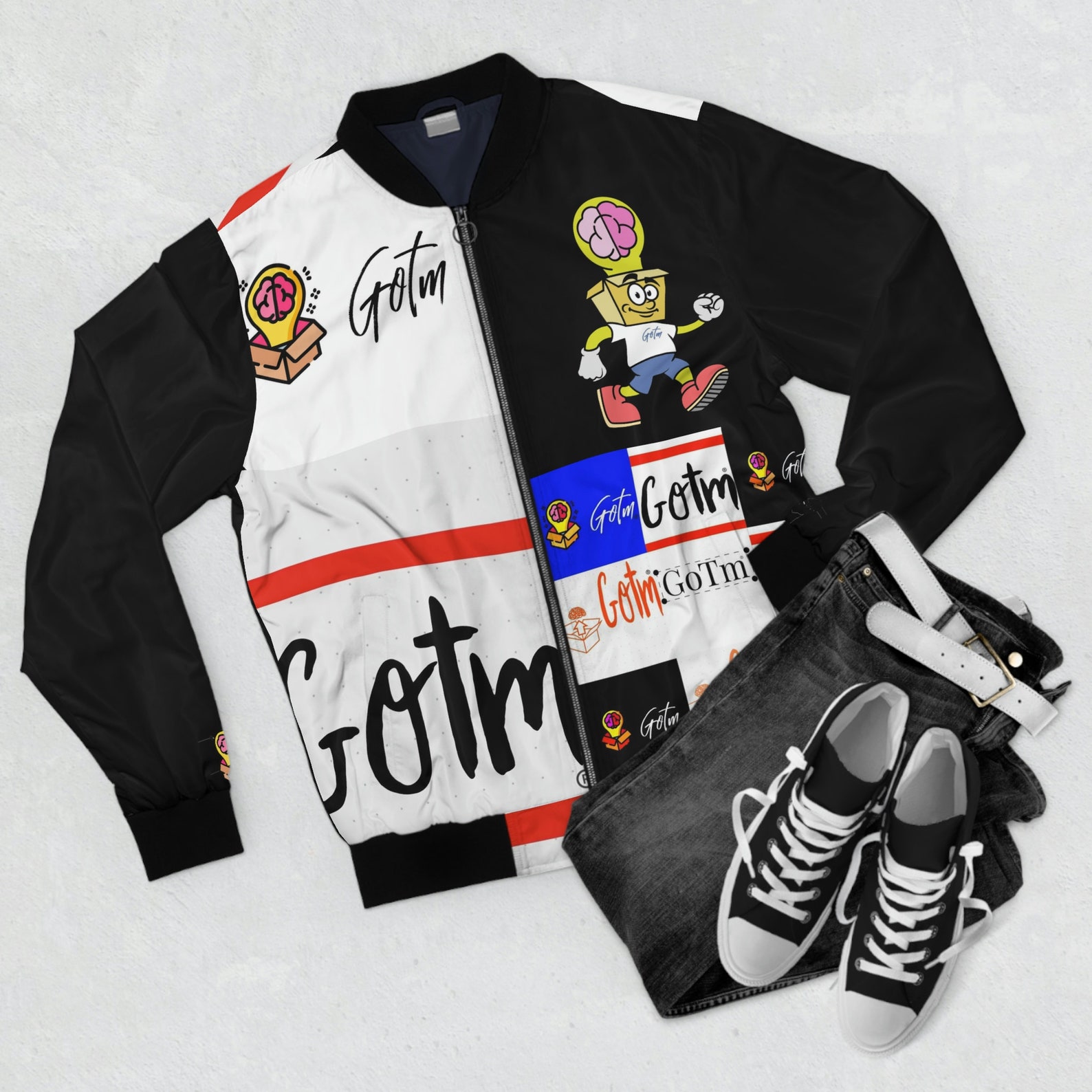 Men's GOTM Multi Logo Bomber Jacket - Etsy