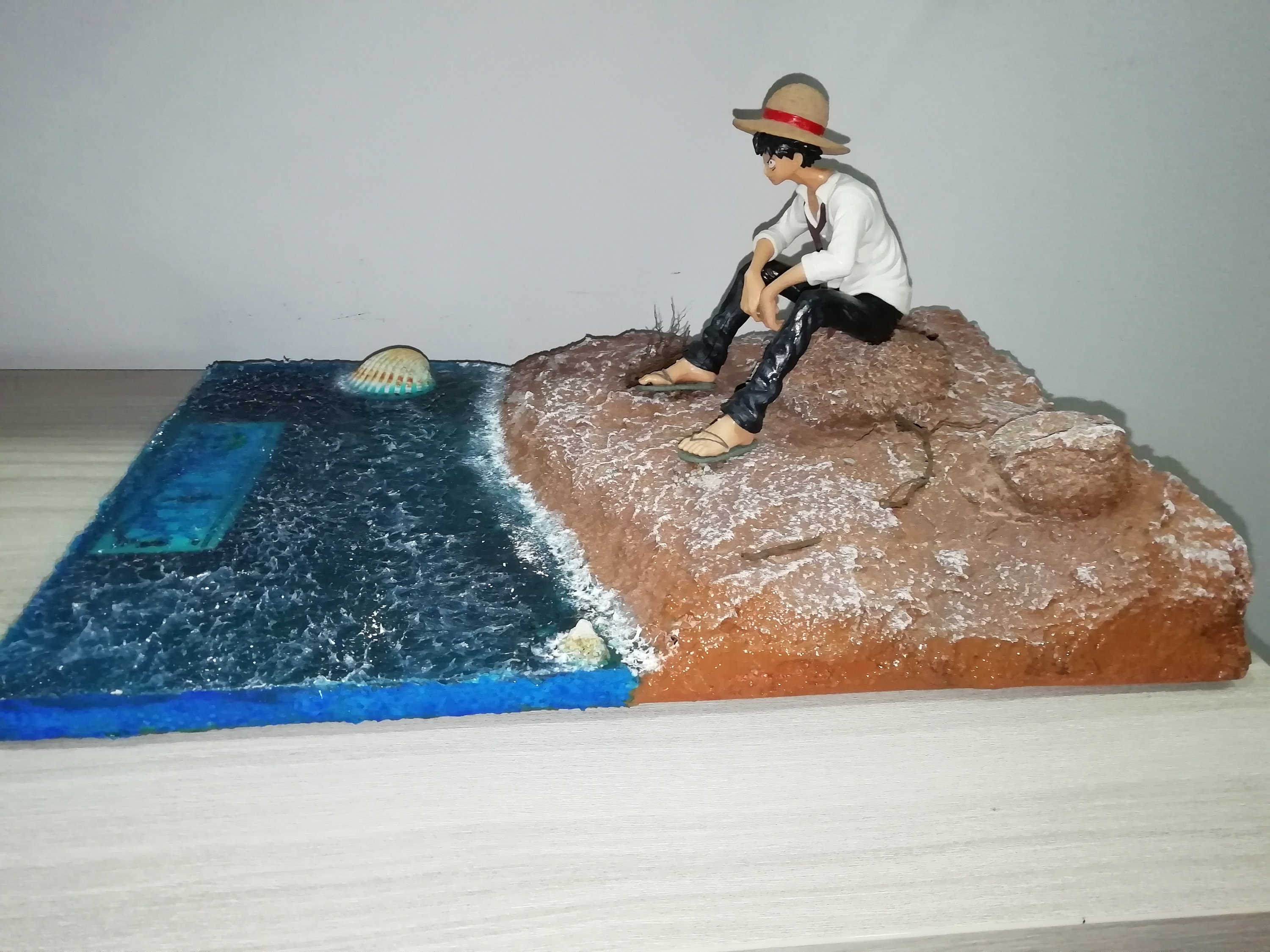 Diorama One Piece Monkey D. Luffy Rubber by the Sea - Etsy
