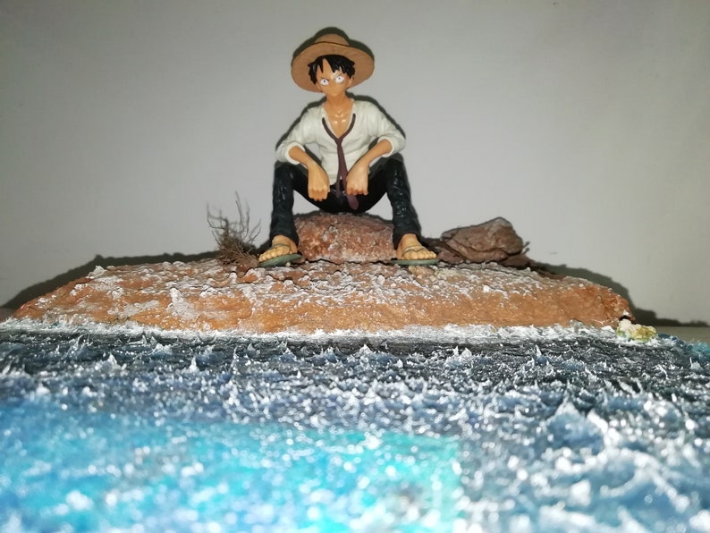 Diorama One Piece Monkey D. Luffy Rubber by the Sea - Etsy