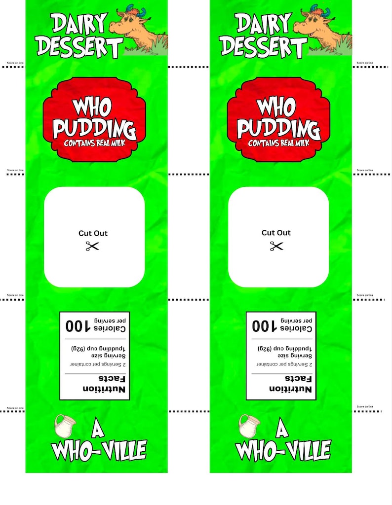 Grinchmas Who Pudding Holder Template (digital Download) - Etsy