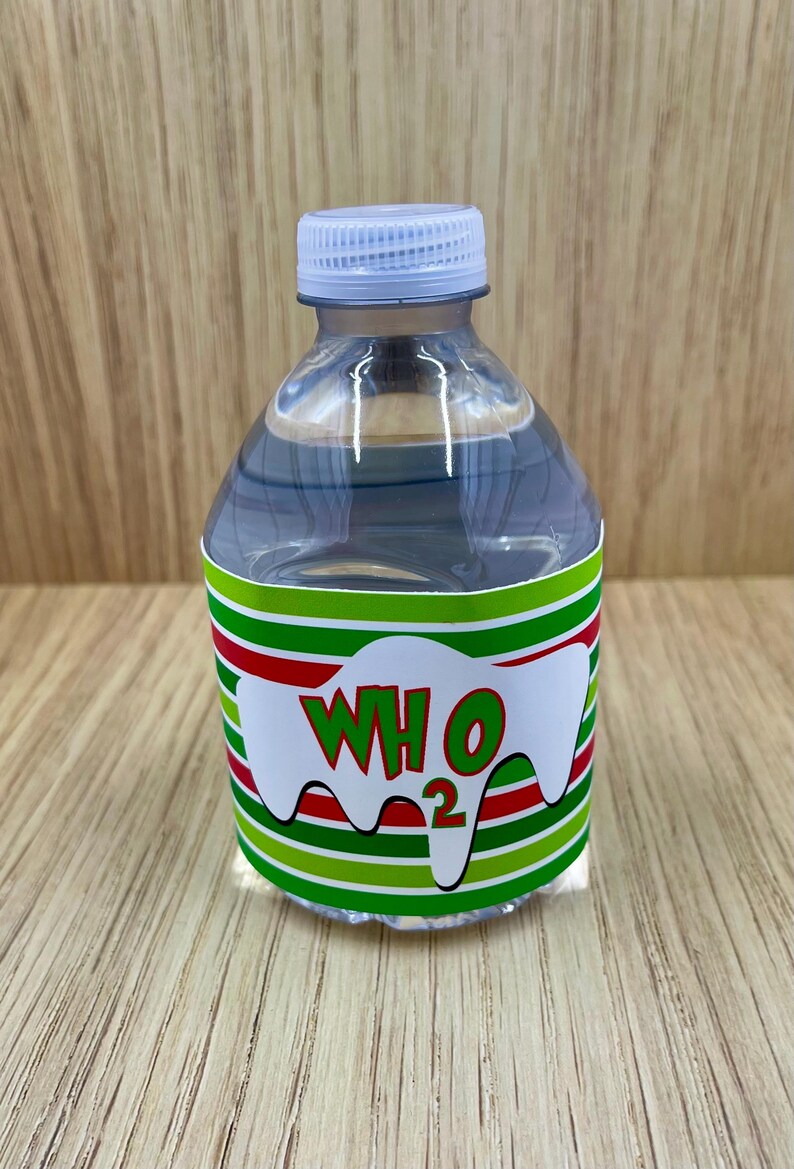 Christmas WH2O Water Bottle Labels Grinchmas (digital Download) - Etsy