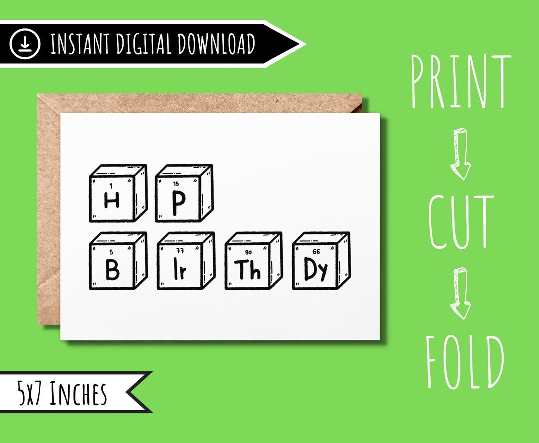 Science Birthday Card Chemistry Birthday Card Chemistry Teacher Gift ...