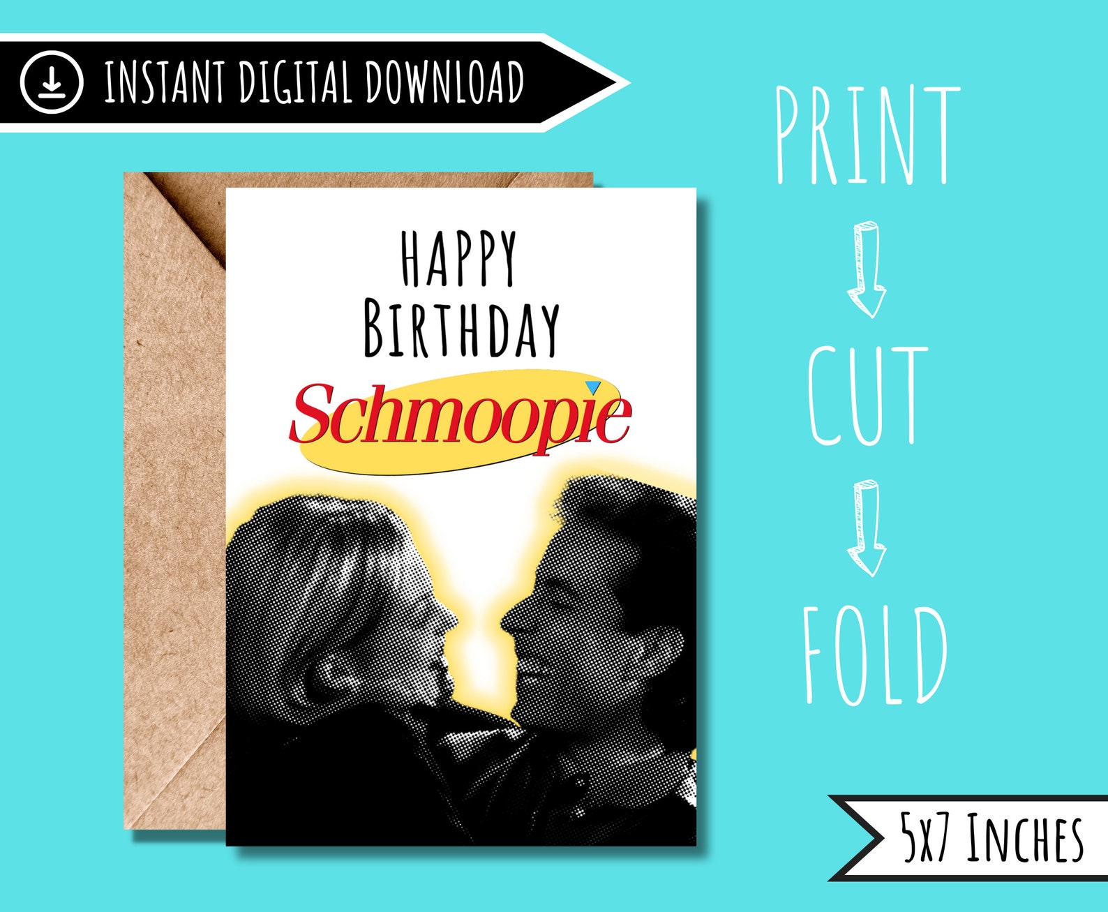Seinfeld Birthday Card Printable Schmoopie Seinfeld Gift Funny Birthday ...
