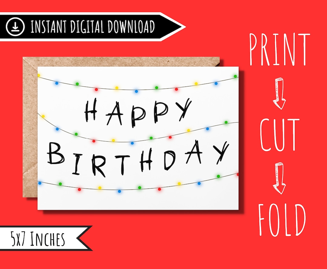 Stranger Things Birthday Card | Printable Birthday Card | Stranger ...