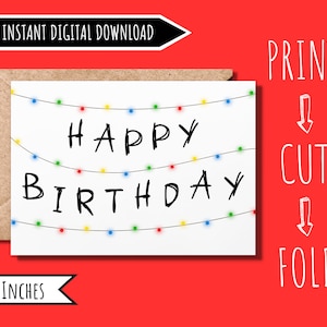 Stranger Things Birthday Card | Printable Birthday Card | Stranger ...