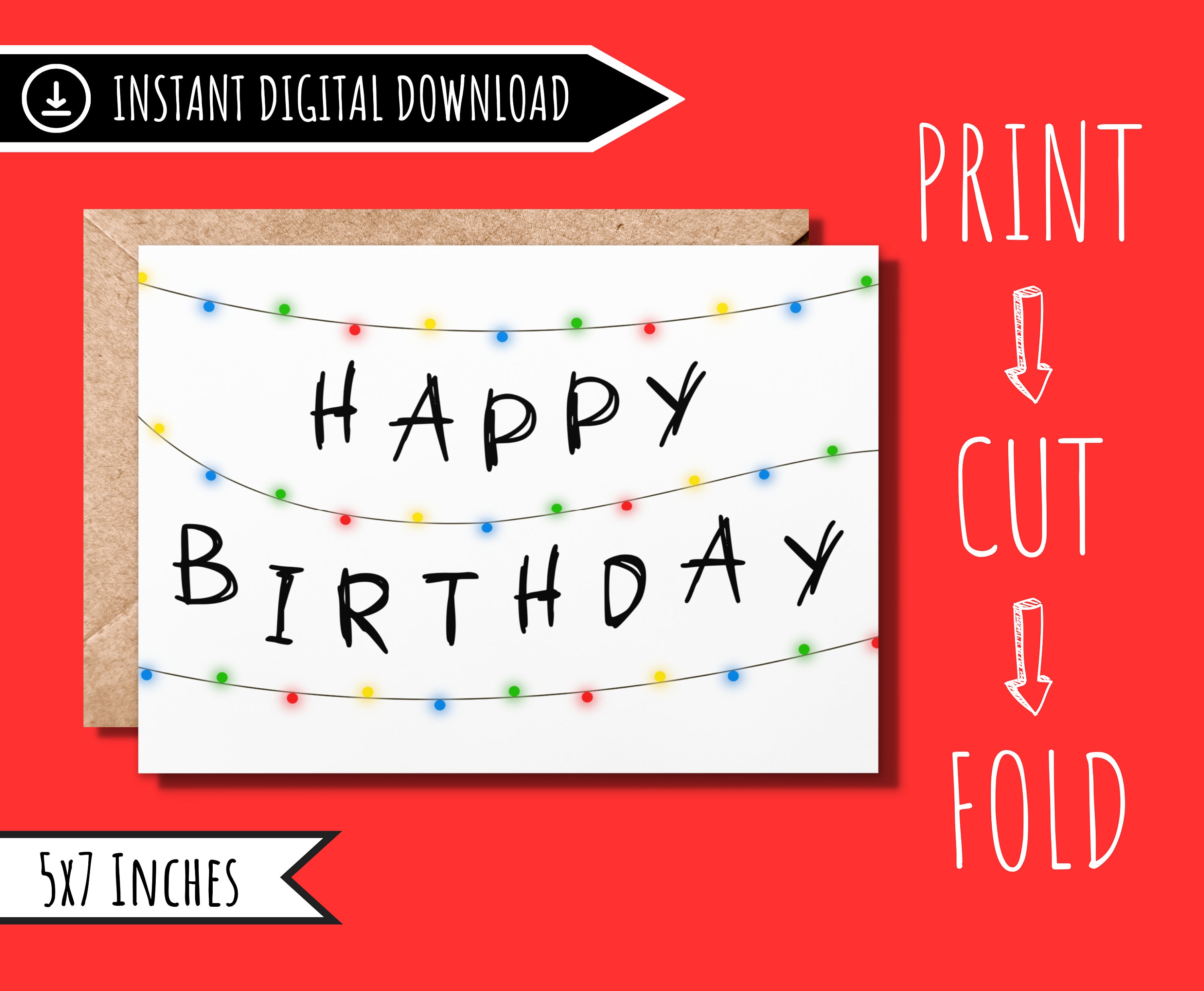 Stranger Things Birthday Card Printable Birthday Card Stranger Things ...